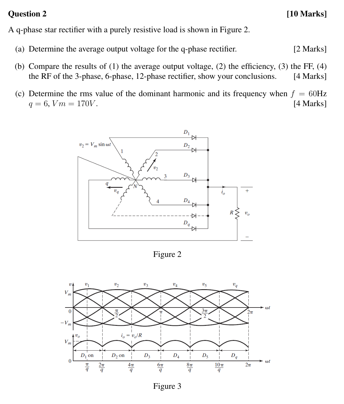 Solved Question 2 ﻿A q-phase star rectifier with a purely | Chegg.com