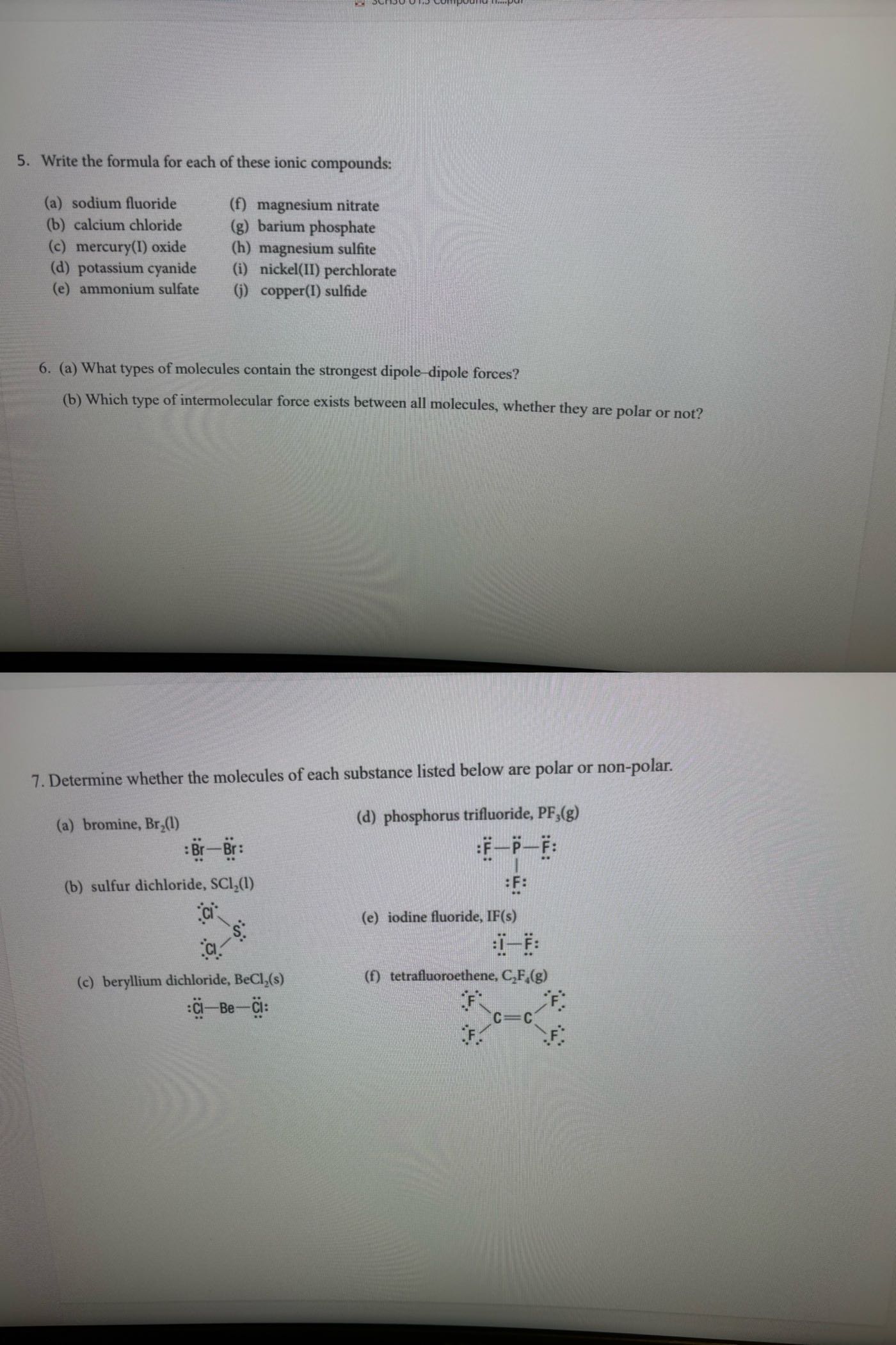 Solved High school Chemistry, Solve all the questions | Chegg.com