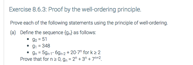 Solved Exercise 863 Proof By The Well Ordering Principle 