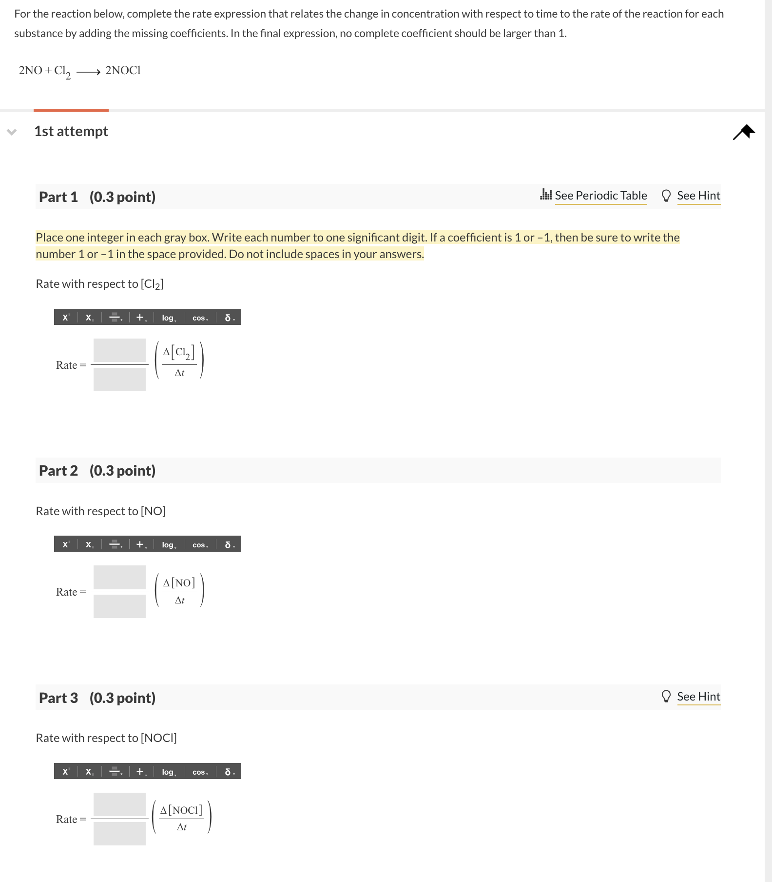 Solved For the reaction below, complete the rate expression | Chegg.com