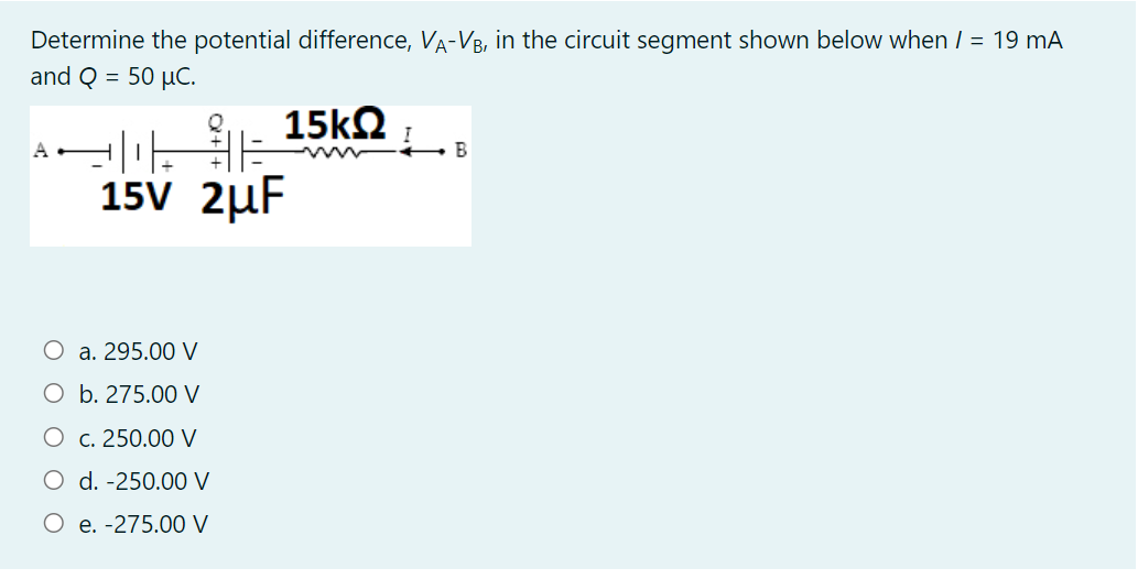 Solved Determine the potential difference, VA-VB, in the | Chegg.com