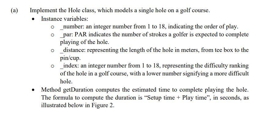 Solved Refer to the class diagram in Figure 1. A golf course | Chegg.com