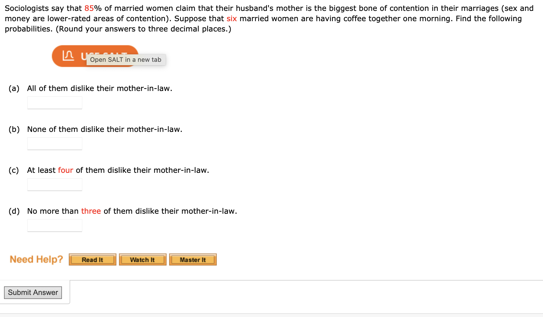 Solved Sociologists say that 85% of married women claim that | Chegg.com