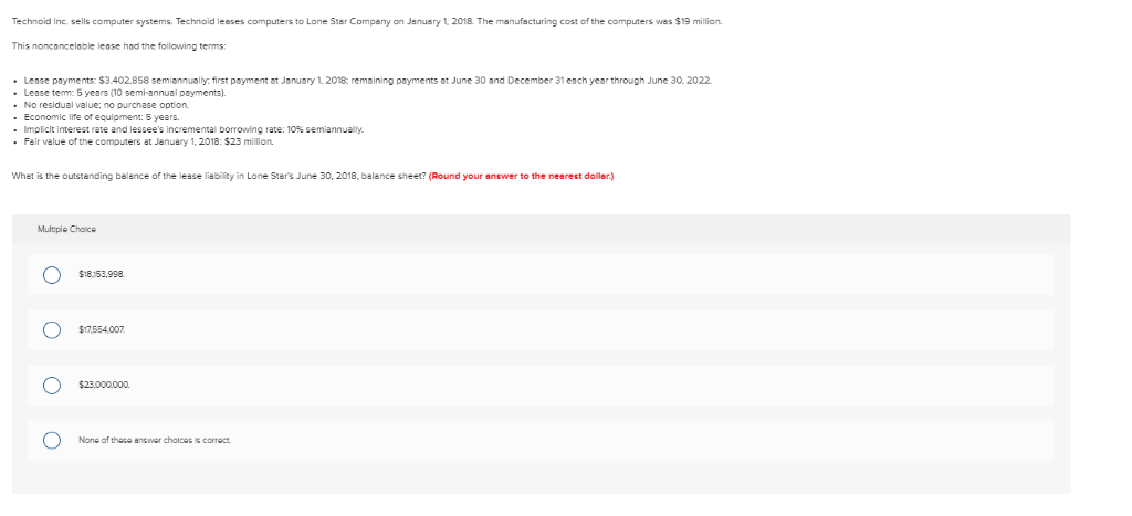 Solved Technoid Inc. sells computer systems. Technoid leases | Chegg.com