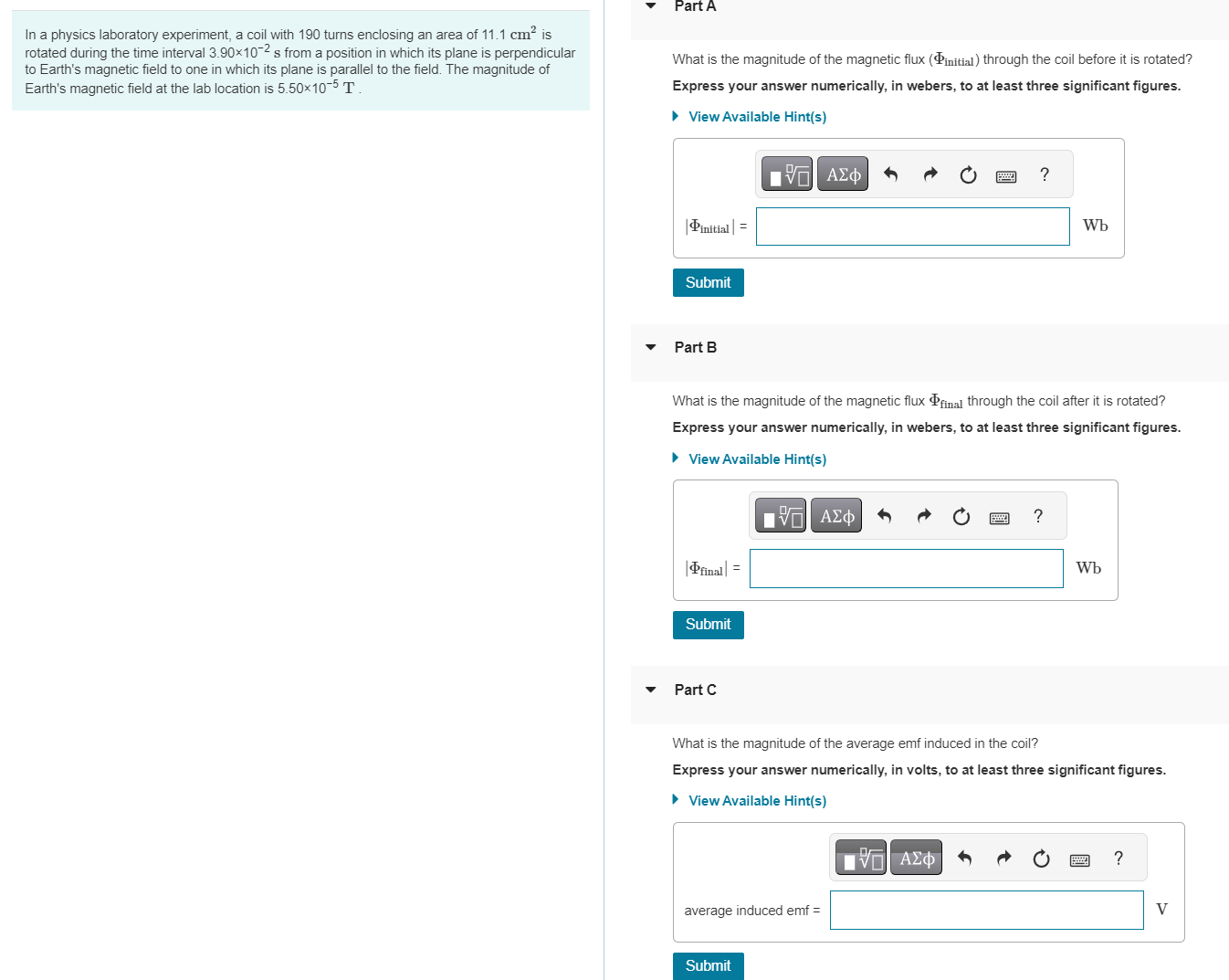 Solved In a physics laboratory experiment, a coil with 190 | Chegg.com