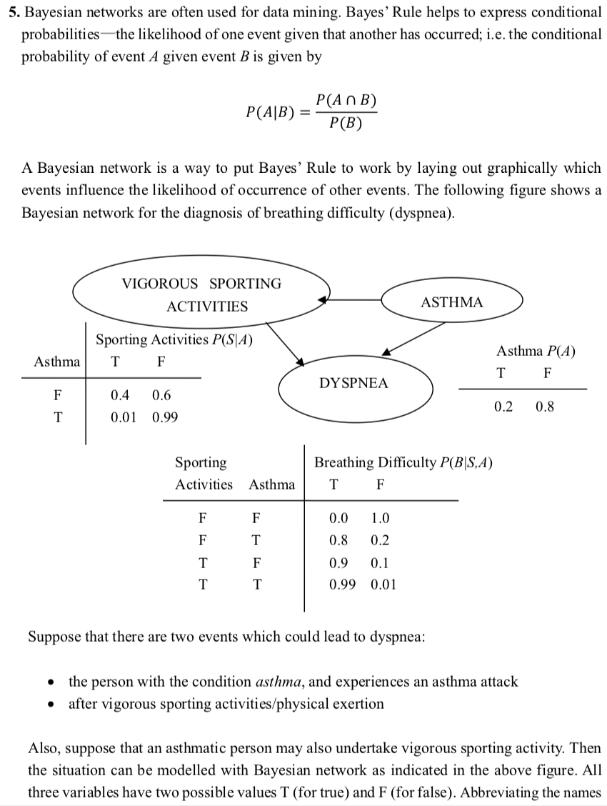 Solved 5. Bayesian networks are often used for data mining. | Chegg.com
