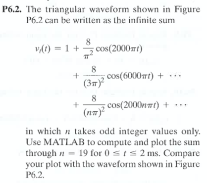 Solved P6.2. The triangular waveform shown in Figure P6.2 | Chegg.com