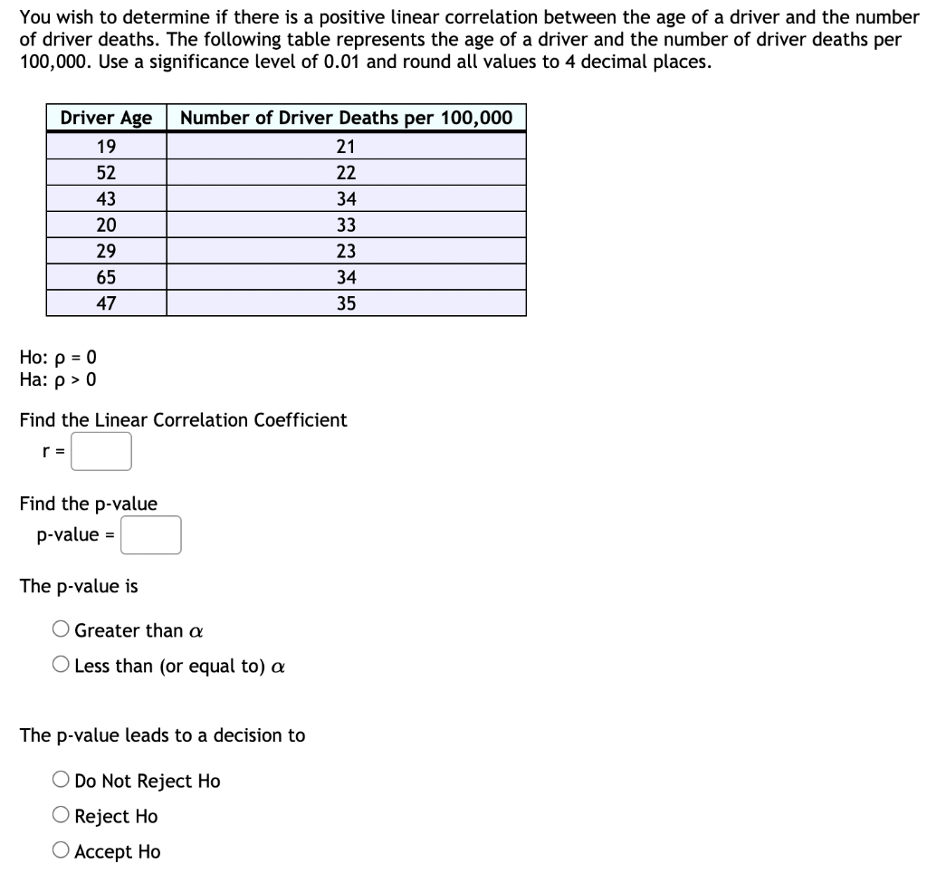 Solved You wish to determine if there is a positive linear | Chegg.com