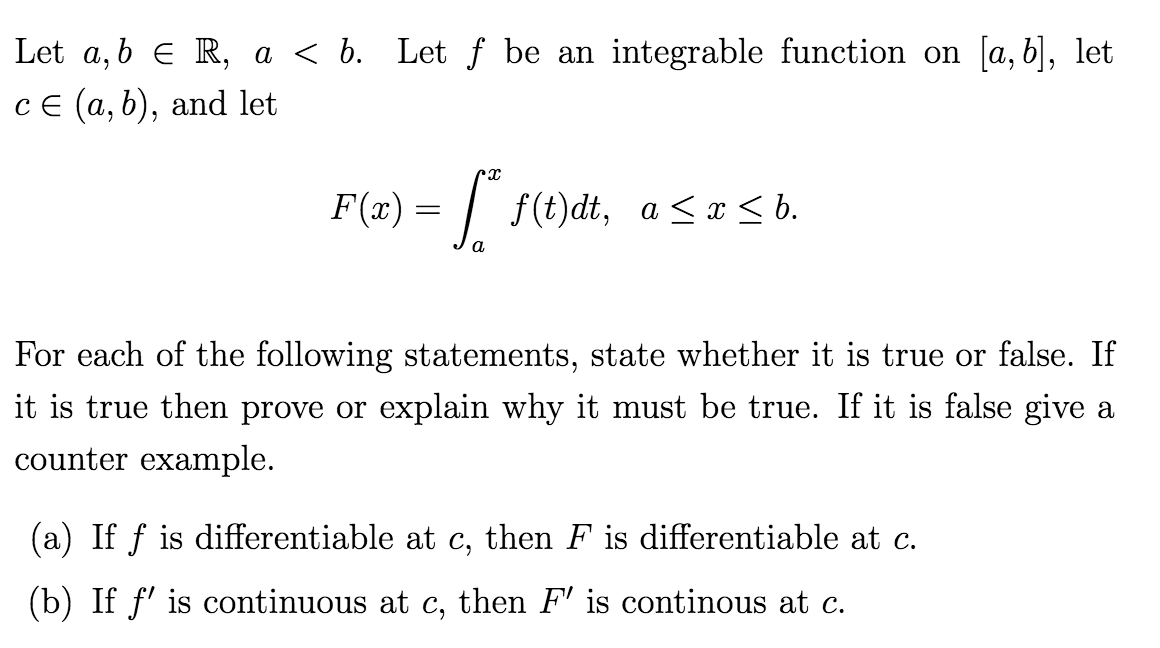 Solved Let a, b E R, a
