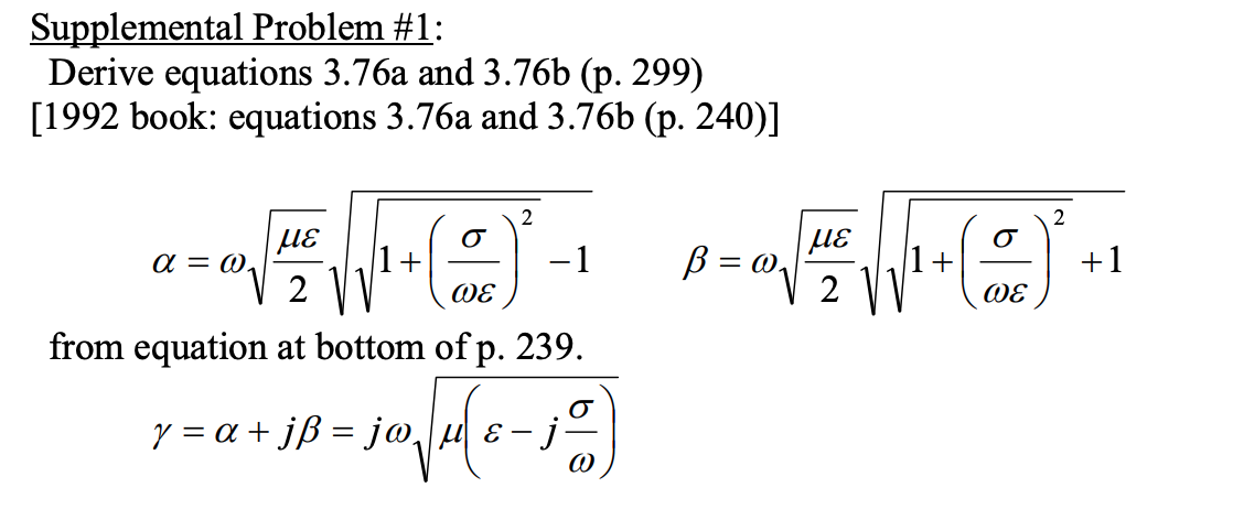 Solved Supplemental Problem #1: Derive equations 3.76a and | Chegg.com