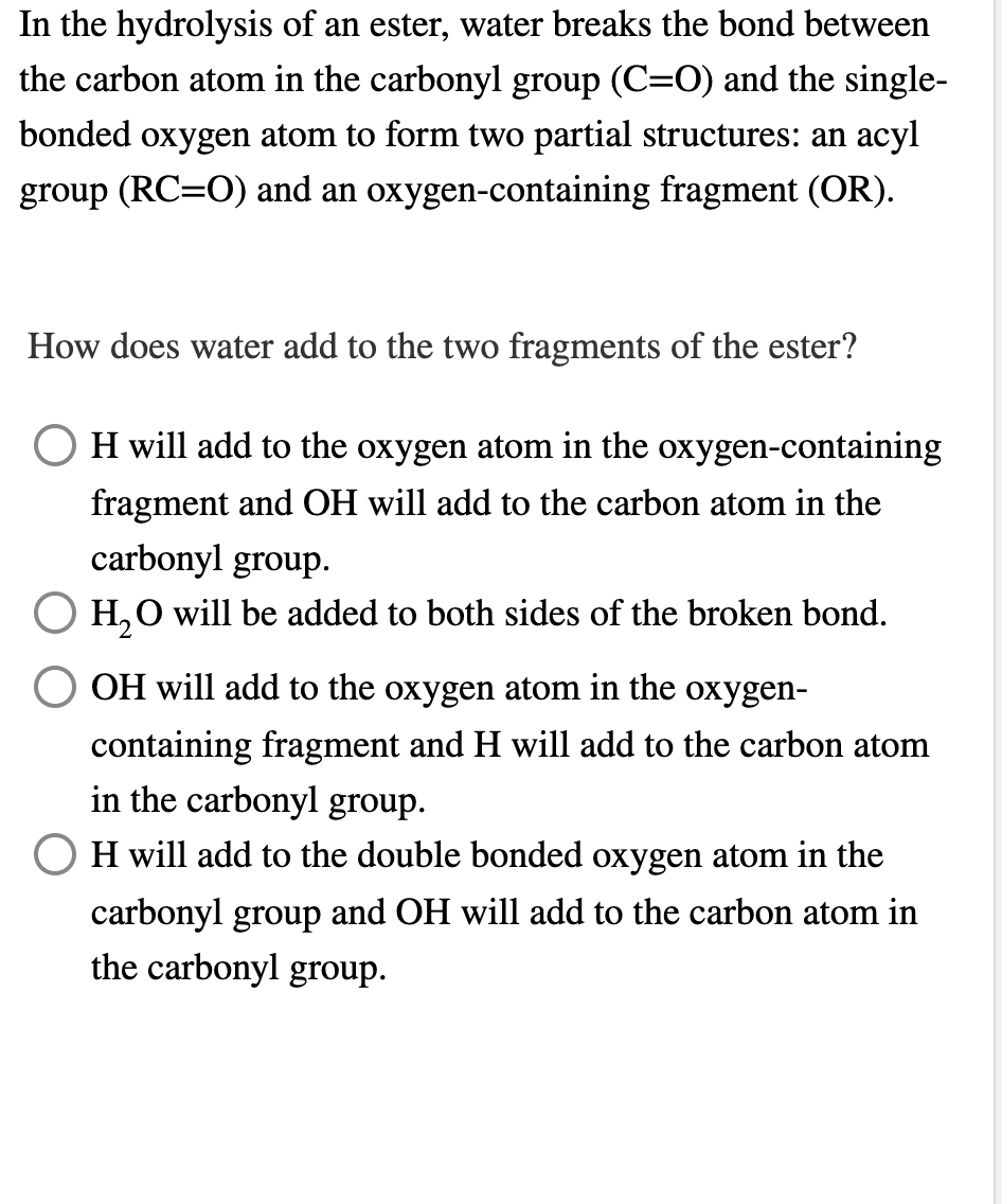 Solved In the word hydrolysis, the prefix hydro‑ means water | Chegg.com