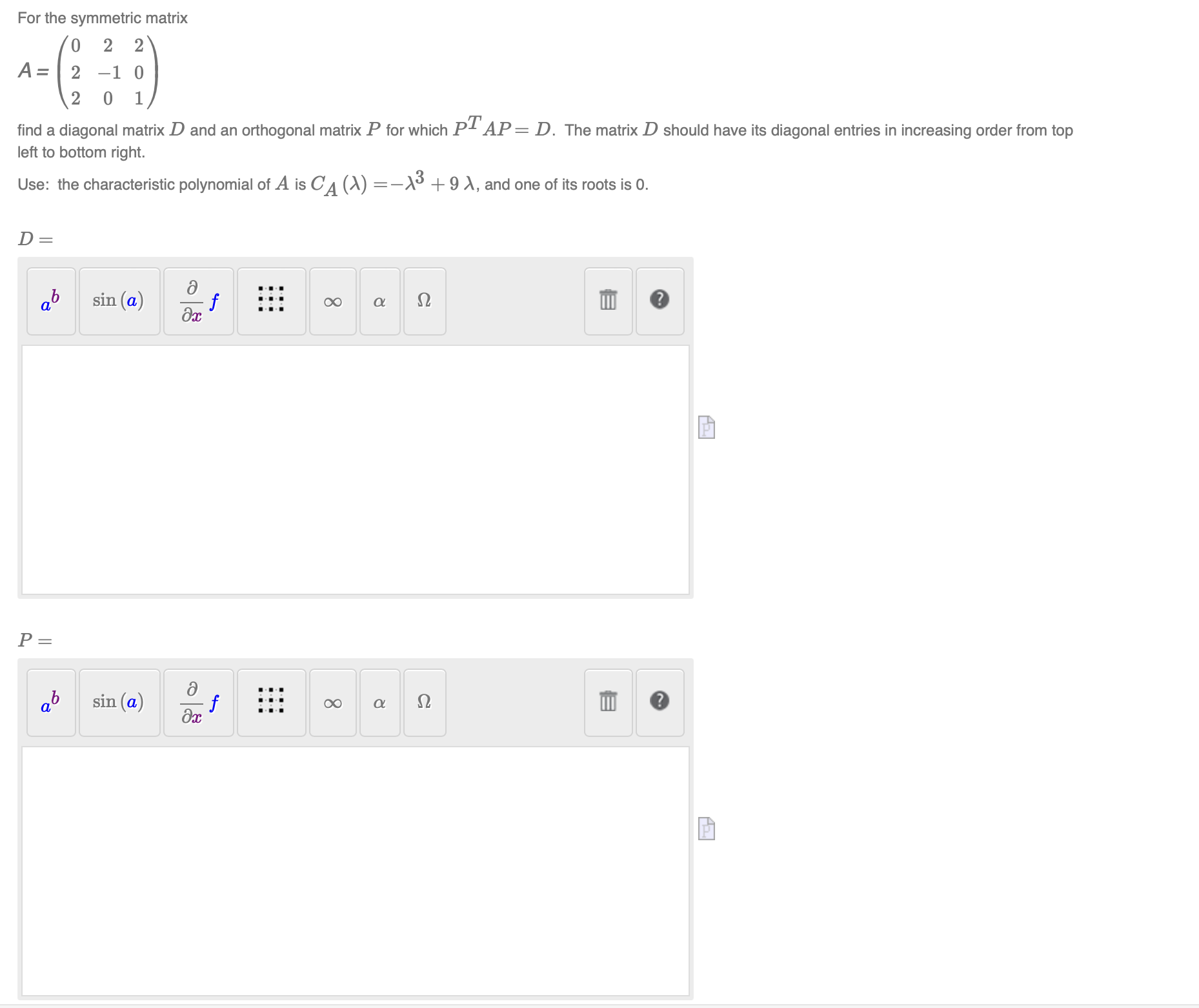 Solved For the symmetric | Chegg.com