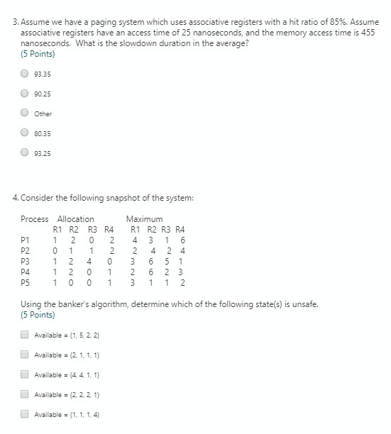 Solved 3. Assume we have a paging system which uses | Chegg.com
