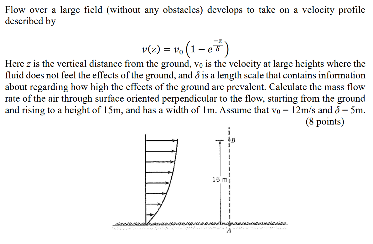Solved v(z)=v0(1-e-zδ)Here z is ﻿the vertical distance from | Chegg.com