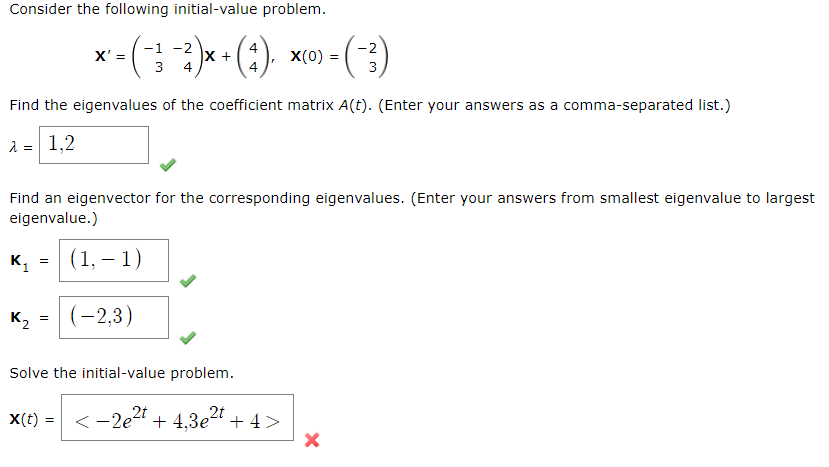 Solved Consider the following initial-value problem. X' = | Chegg.com