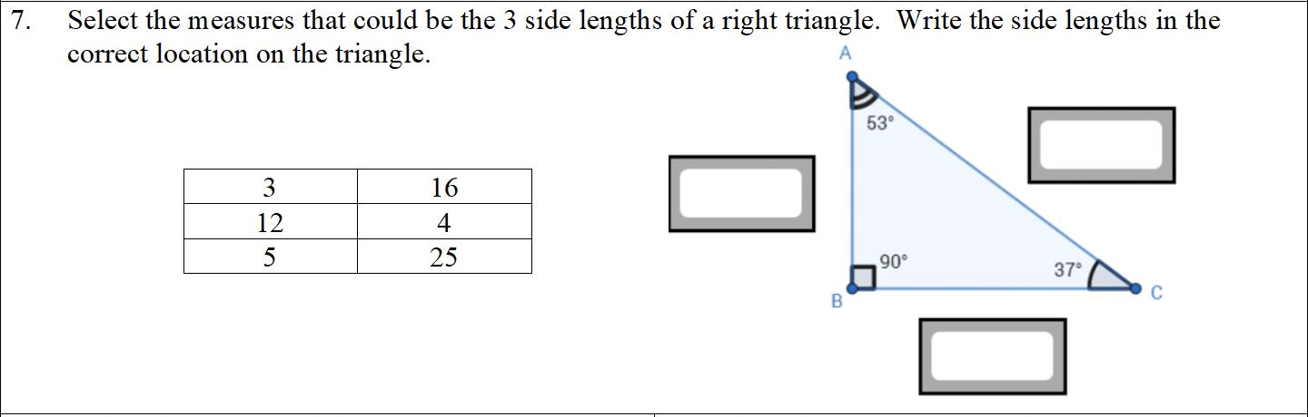 Solved 7. Select the measures that could be the 3 side | Chegg.com