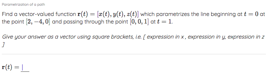 Solved Parametrization of a path Find a vector-valued | Chegg.com