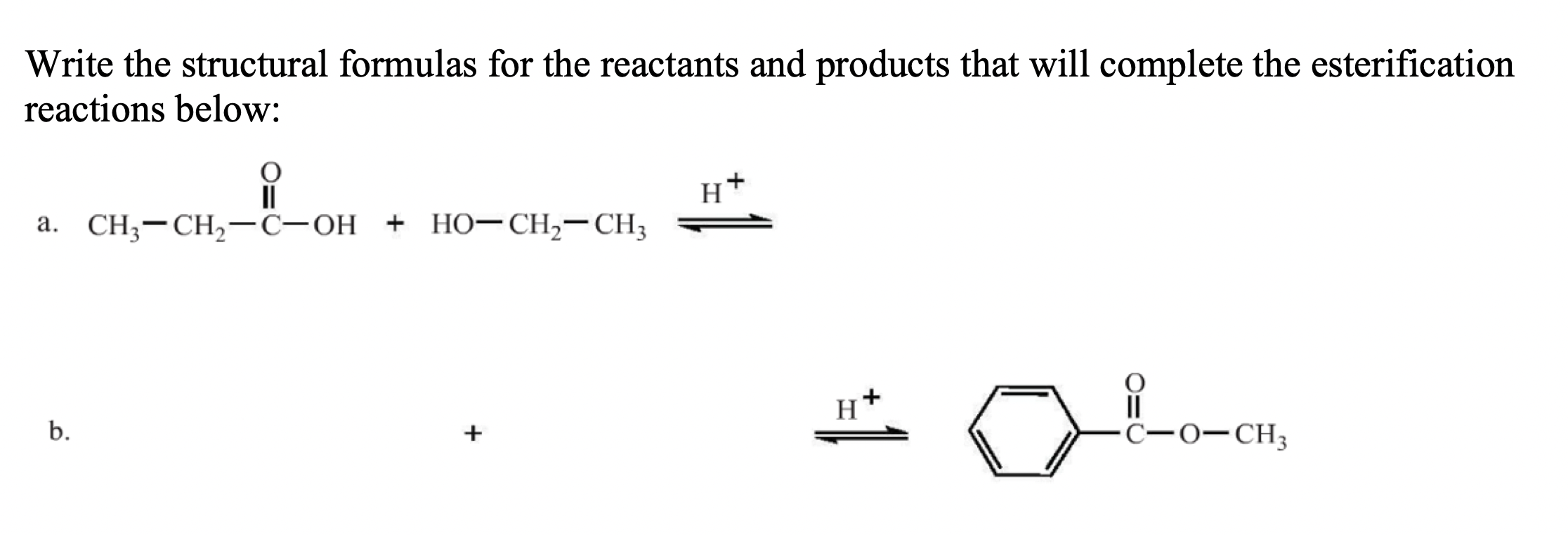 Solved Write the structural formulas for the reactants and | Chegg.com
