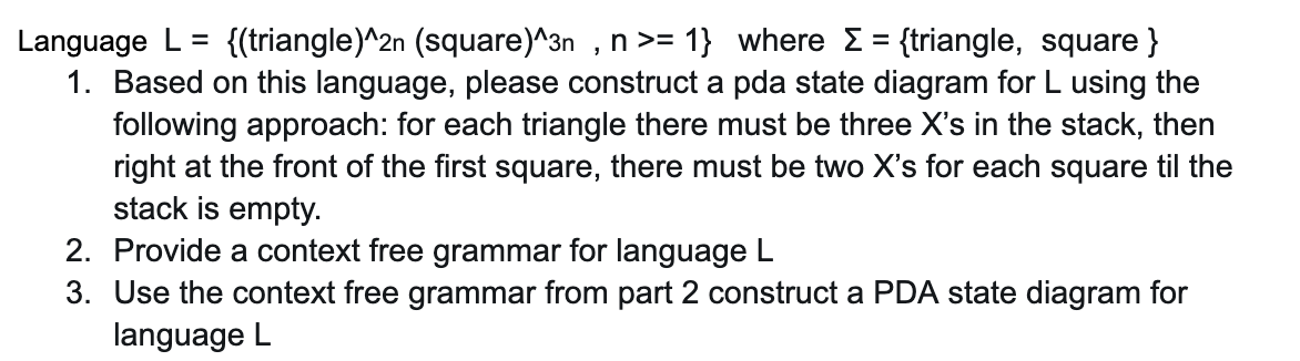 Solved Automata Theory Question The triangle and square in | Chegg.com