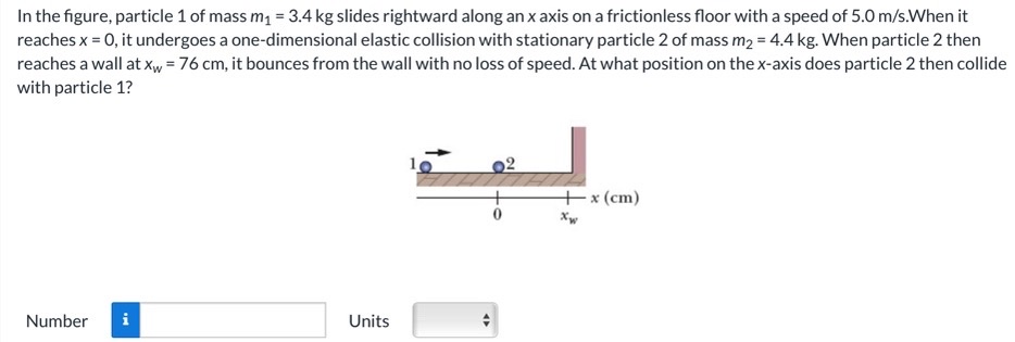 Solved In the figure, particle 1 of mass m1=3.4 kg slides | Chegg.com