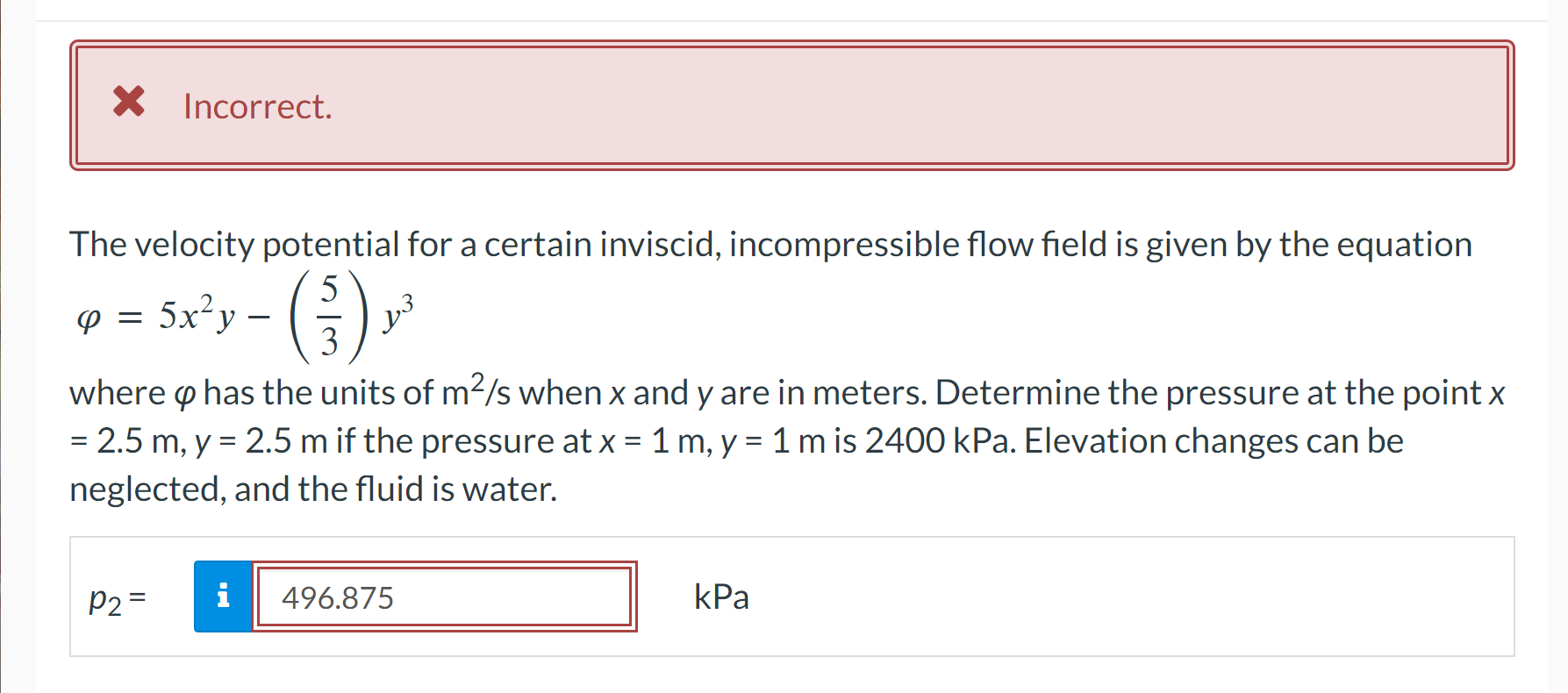 Solved The velocity potential for a certain inviscid, | Chegg.com