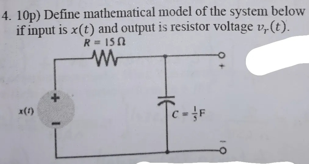 Solved 10p) ﻿Define mathematical model of the system belowif | Chegg.com