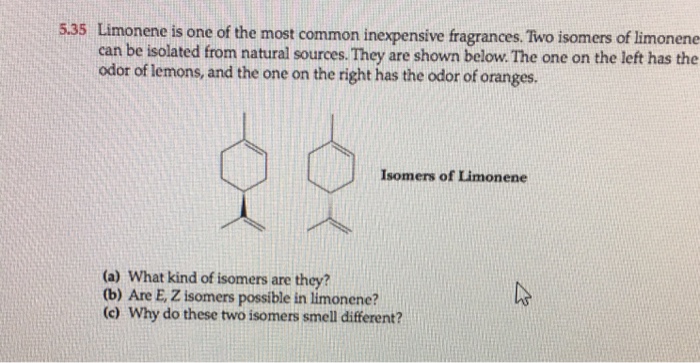 Solved Limonene is one of the most common inexpensive | Chegg.com