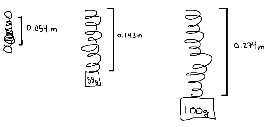 Solved Using Hooke's law, find the spring coefficient A | Chegg.com