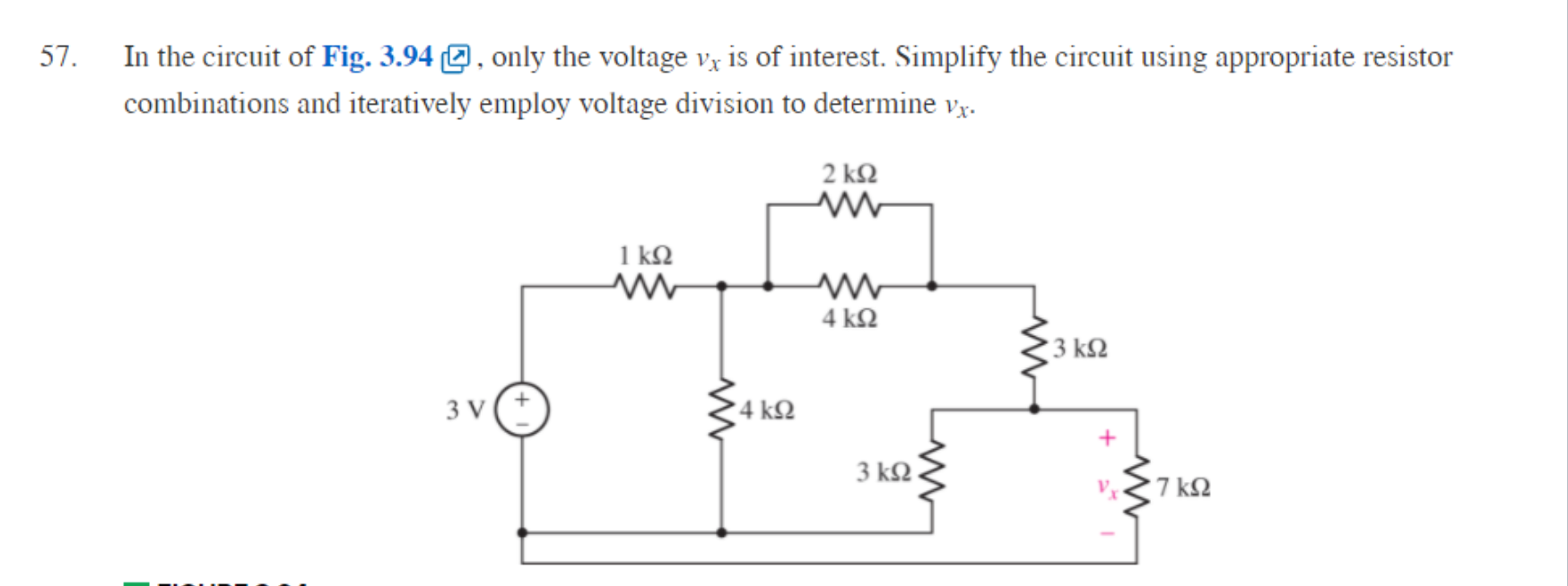 Solved 57. In the circuit of Fig. 3.94 Q , only the voltage | Chegg.com