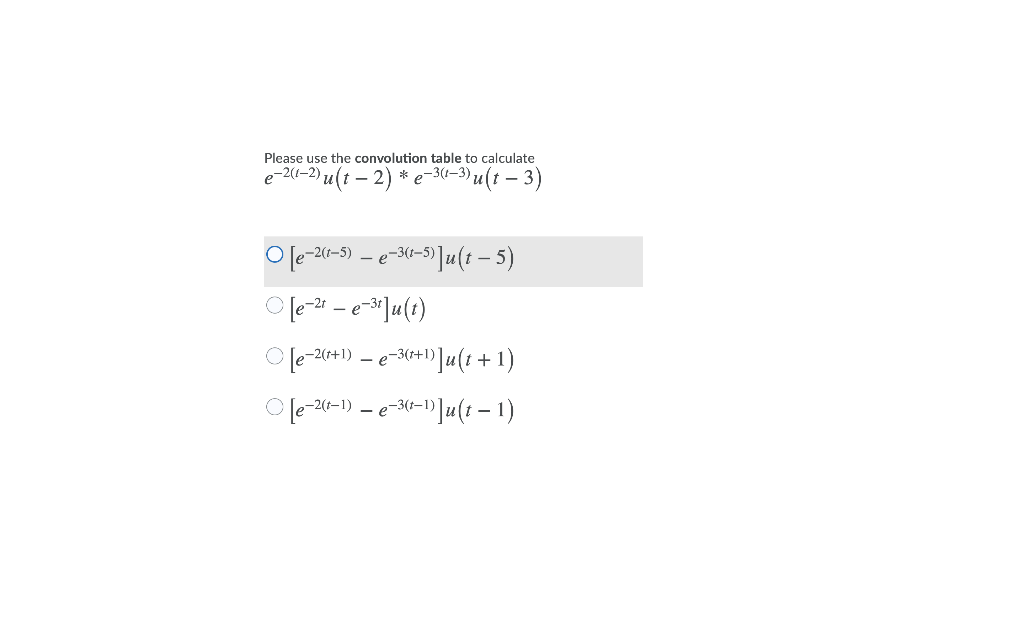 Solved Please use the convolution table to calculate | Chegg.com