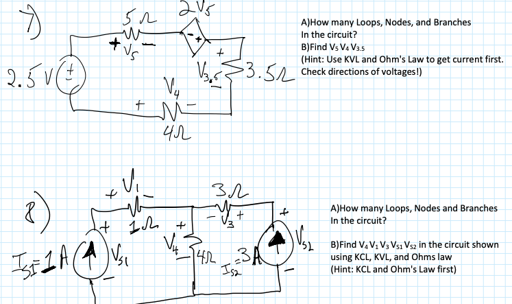Solved A)How many Loops, Nodes, and Branches In the circuit? | Chegg.com