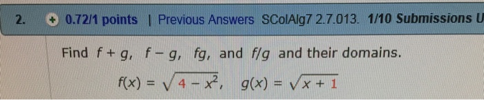 Solved 2. 0.1211 points l Previous Answers scolAlg7 2.7.013. | Chegg.com