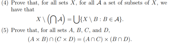 Solved (4) Prove that, for all sets X, for all A a set of | Chegg.com
