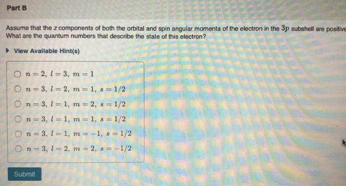 Solved Constants Consider the atom having the electron | Chegg.com