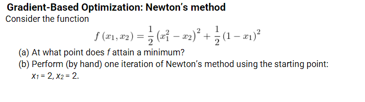 Solved Q3. Gradient-Based Optimization: Newton’s | Chegg.com