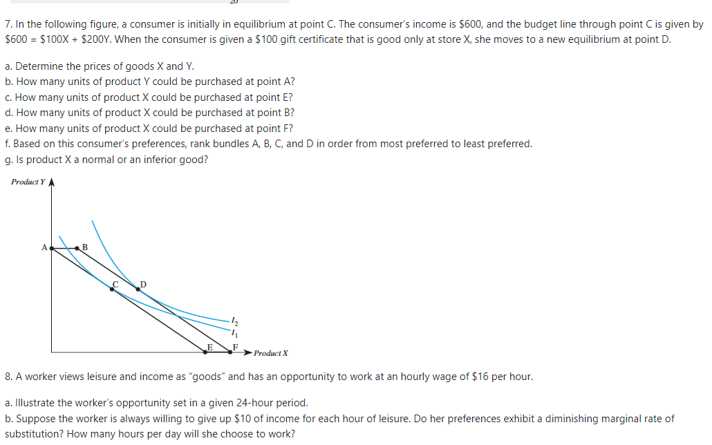 Solved 7. In the following figure, a consumer is initially | Chegg.com
