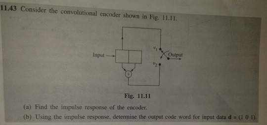 Solved 11.43 Consider the convolutional encoder shown in | Chegg.com