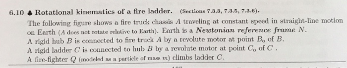 6.10 Rotational kinematics of a fire ladder. | Chegg.com