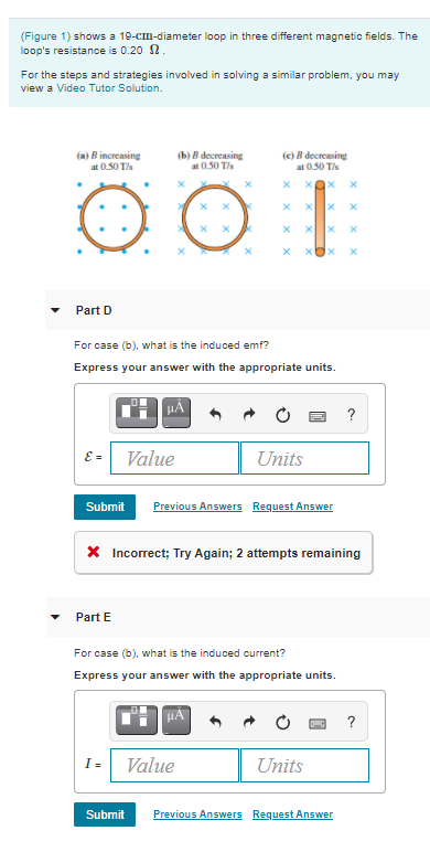 Solved (Figure 1) shows a 19-cm-diameter loop in three | Chegg.com