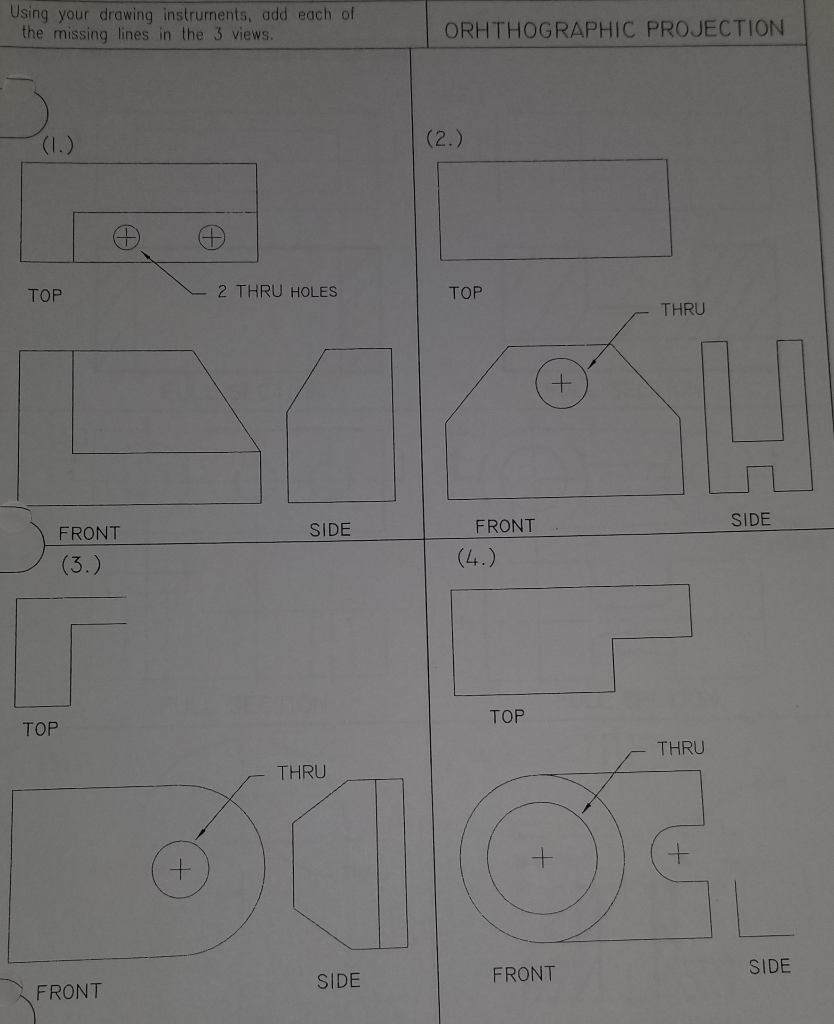 Solved Using your drawing instruments, add each of the | Chegg.com