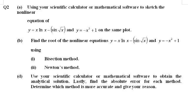 Solved Q2 (a) Using your scientific calculator or | Chegg.com
