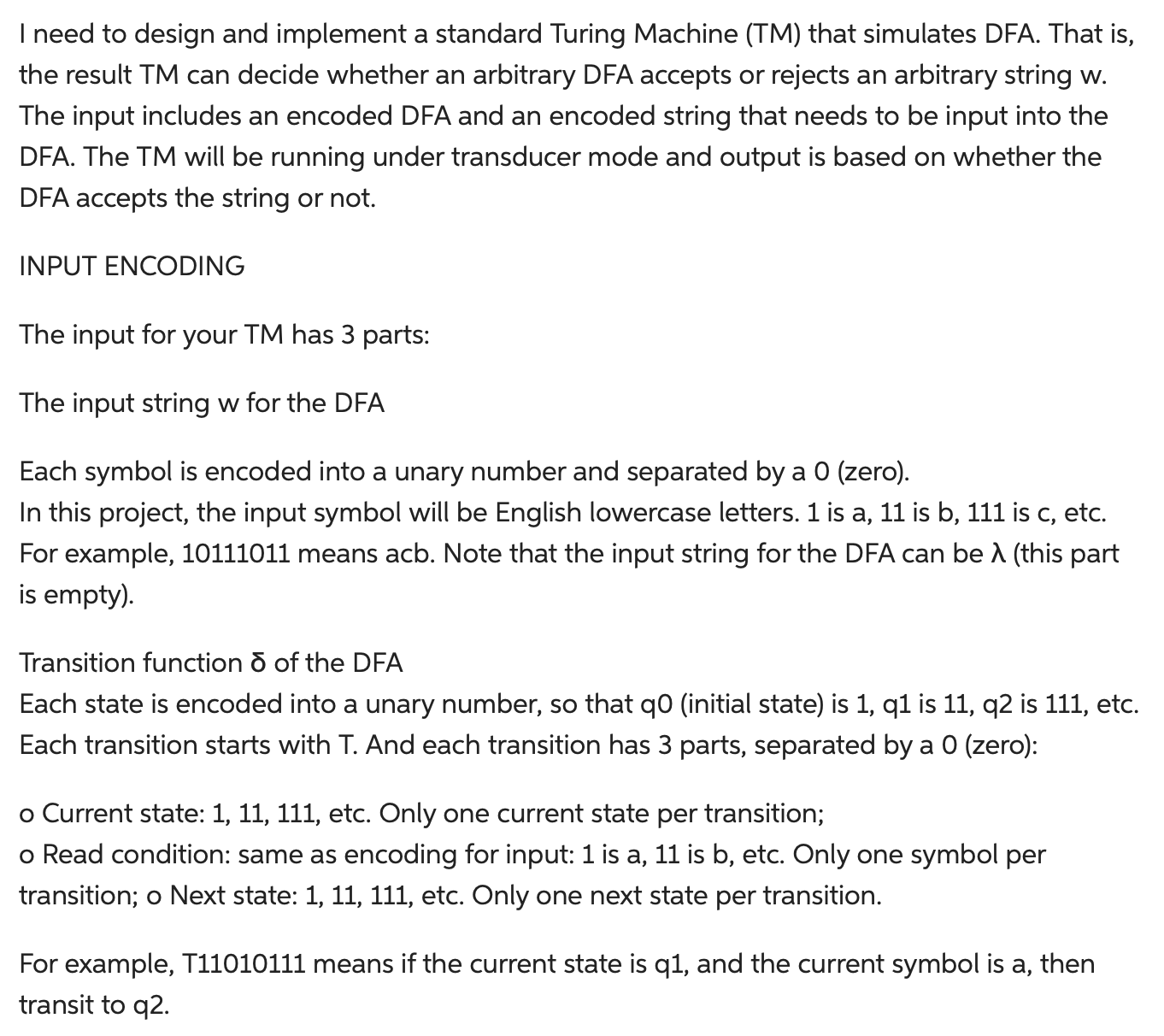 Solved I need to design and implement a standard Turing | Chegg.com