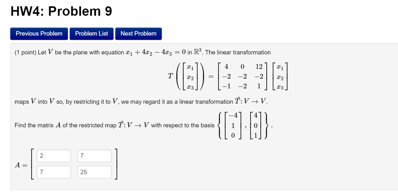 Solved HW4: Problem 9 Previous Problem Problem List Next | Chegg.com