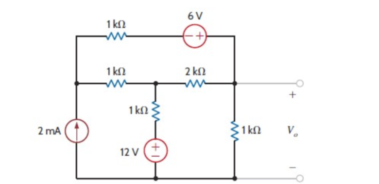 Solved 6v 1kΩ 1kΩ 2 KΩ 1kΩ 2 Ma 1kΩ V 12v 