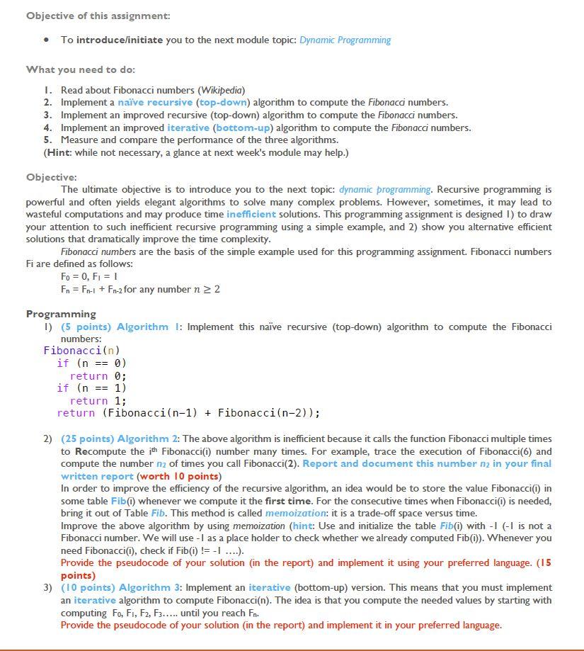 Solved Objective of this assignment: • To introduce/initiate | Chegg.com