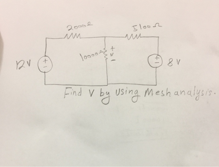 Solved Fnd v using mesh analys,'s. | Chegg.com
