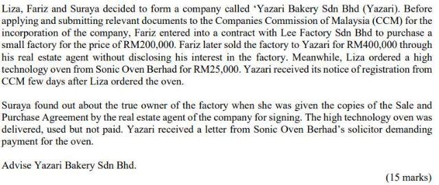 Solved Liza, Fariz and Suraya decided to form a company | Chegg.com