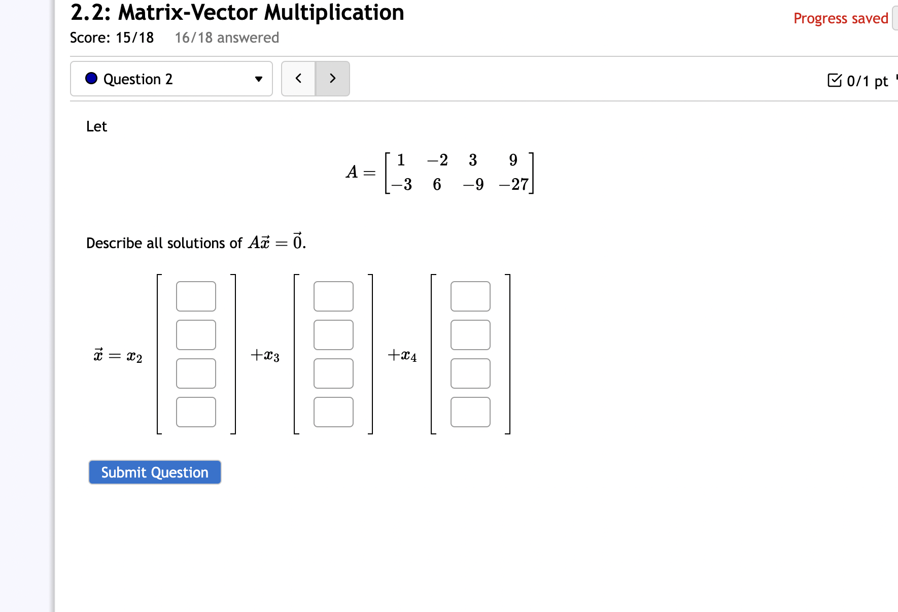 Solved 22 Matrix Vector Multiplication Score 1518 1618 