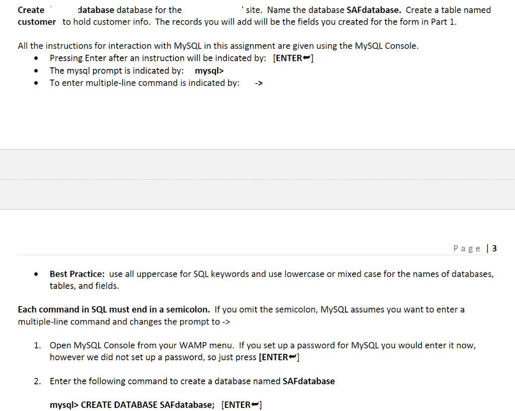 Solved database database for the site. Name the database | Chegg.com