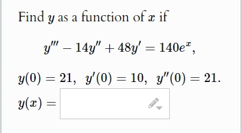 Solved Find y as ﻿a function | Chegg.com